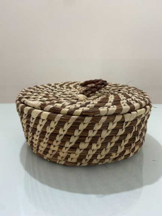 Handmade Sabai Grass Roti Box | Chapatti Box For Serving (Brown) – Ecoflore